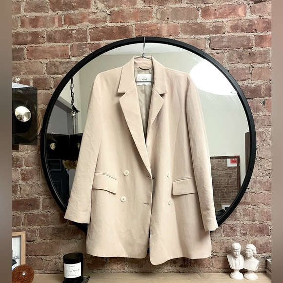 Wilfred | Jackets & Coats | Aritzia Wilfred Cherrelle Flax Beige Blazer ...